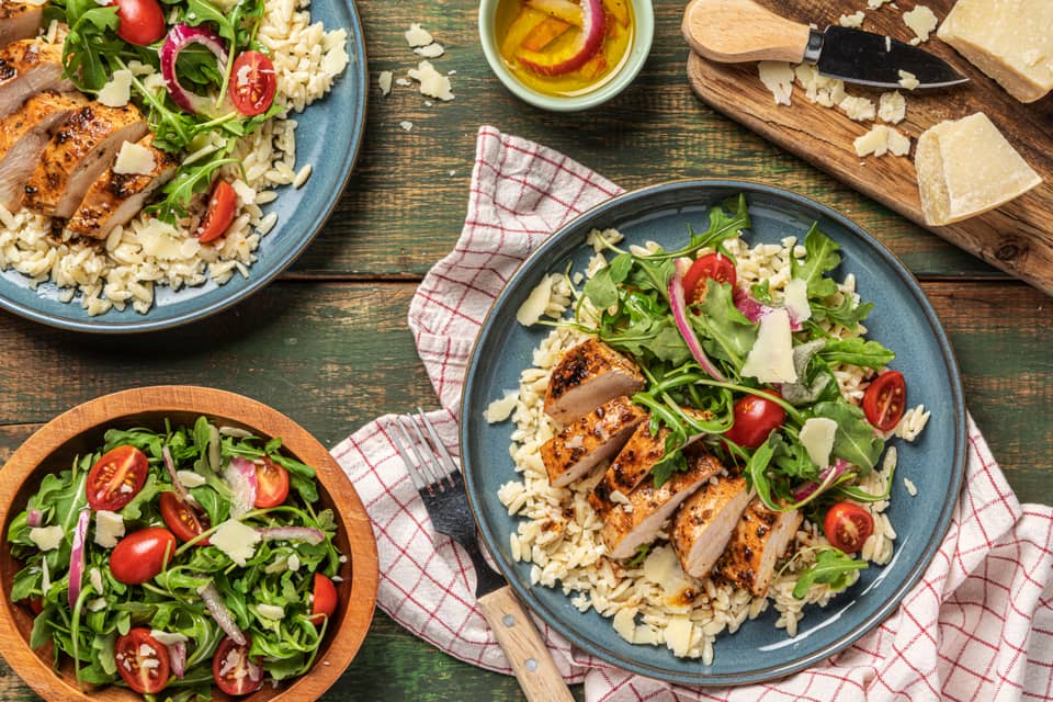 Italian-Spiced Chicken with Caesar-Dressed Orzo | Goodfood